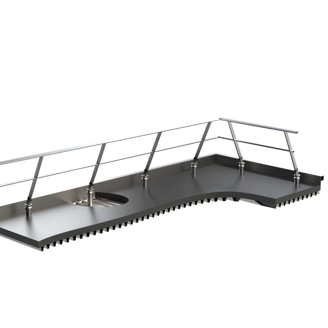 Garde-corps FASTGUARD incliné fixation sur bac étanché - Garde-corps ...